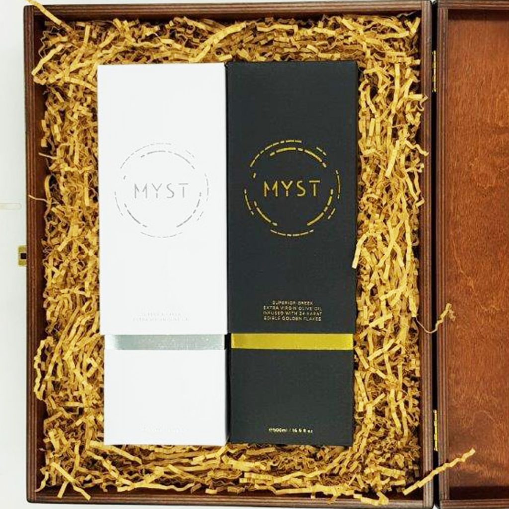 Luxury dark Wooden Box: Myst gold ( 24k edible gold flakes ) + Myst ...