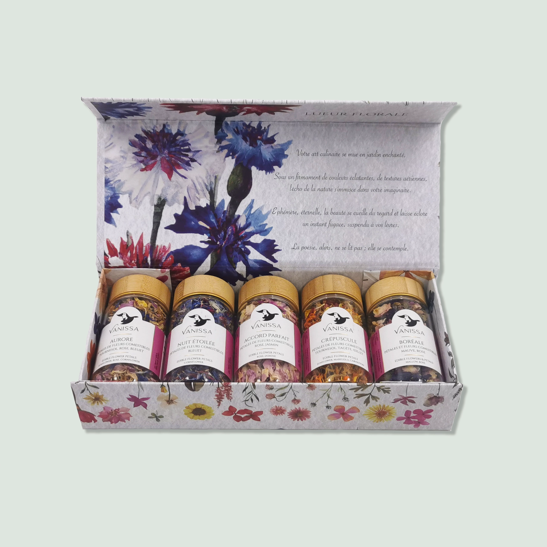 Edible Flowers Gift Box Set 5 Jars