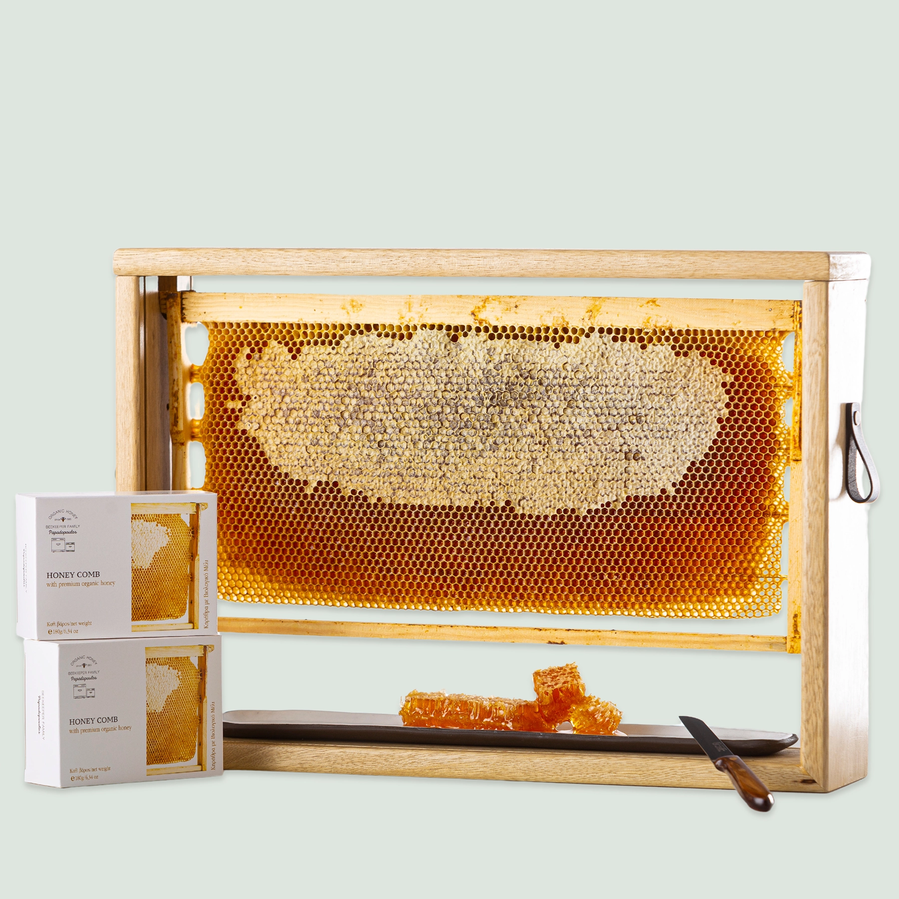 Raw Honey Comb Wooden Frame Limited Edition