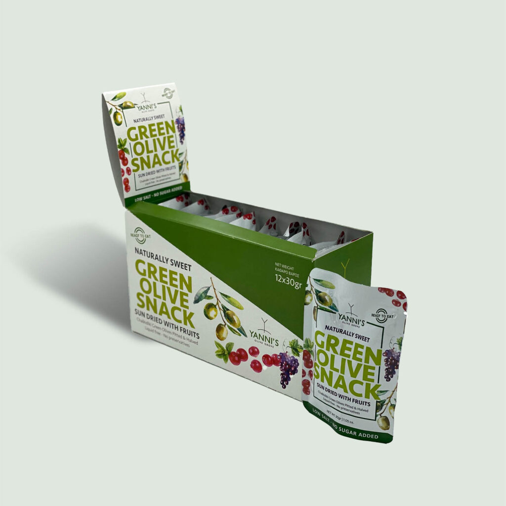 18x30gr Healthy Black & Green Sundried Olive Snack Pack