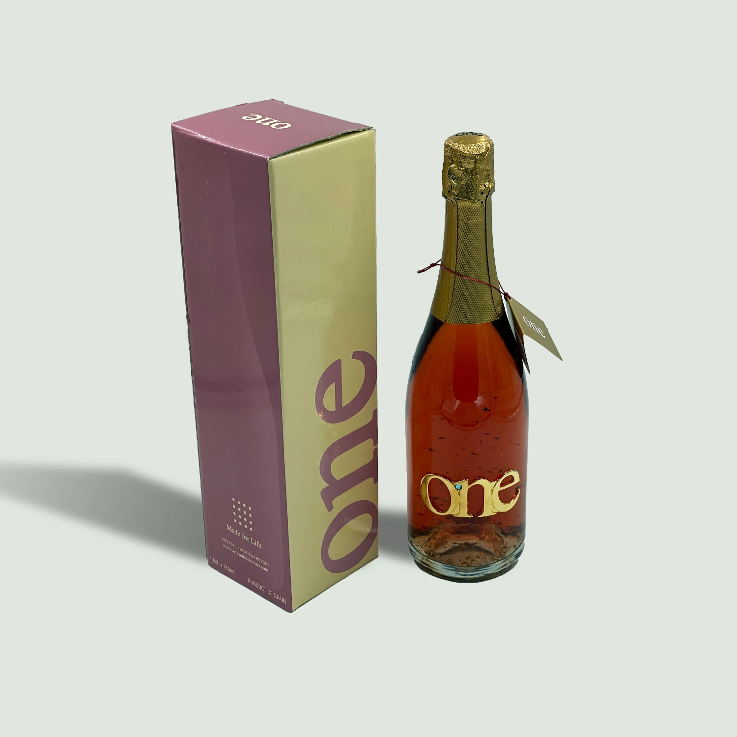 ONE Gold Sparkling Rose Wine (cava) with Edible Gold Flakes